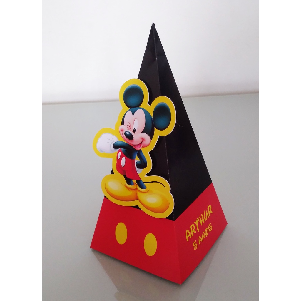 10 Caixas Pirâmides 3D Mickey Cone Festa Infantil | Shopee Brasil