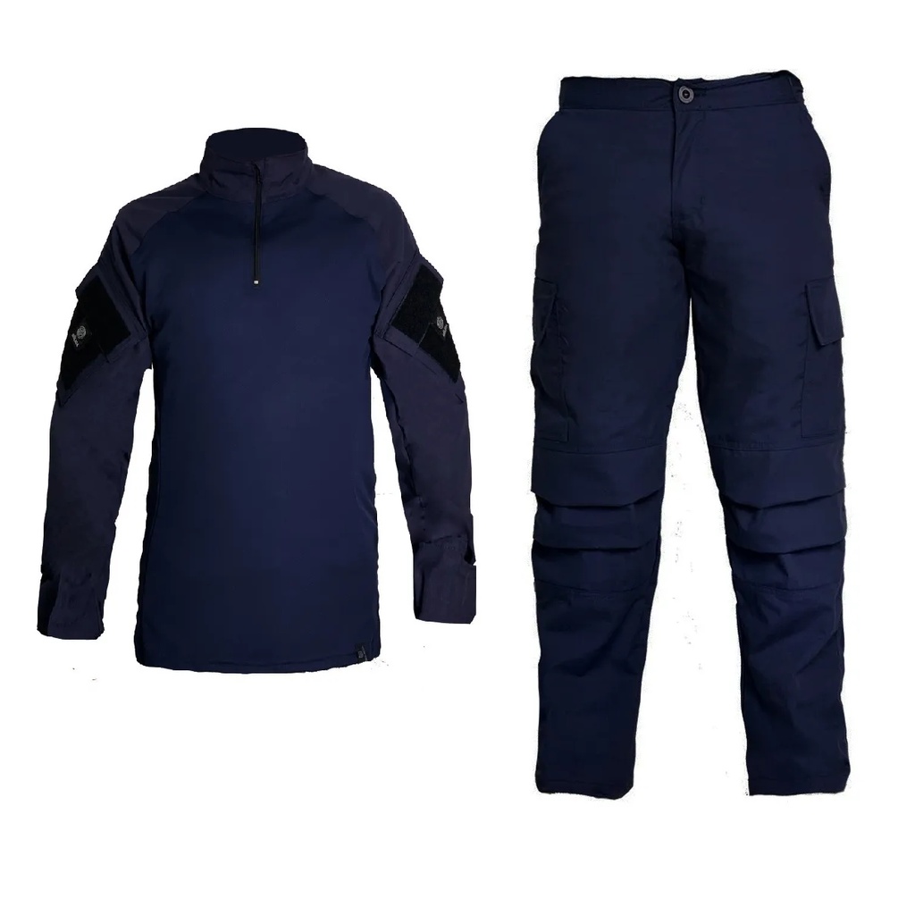 Farda (Calça + Combat Shirt) Militar Tática Masculina Bélica Azul ...