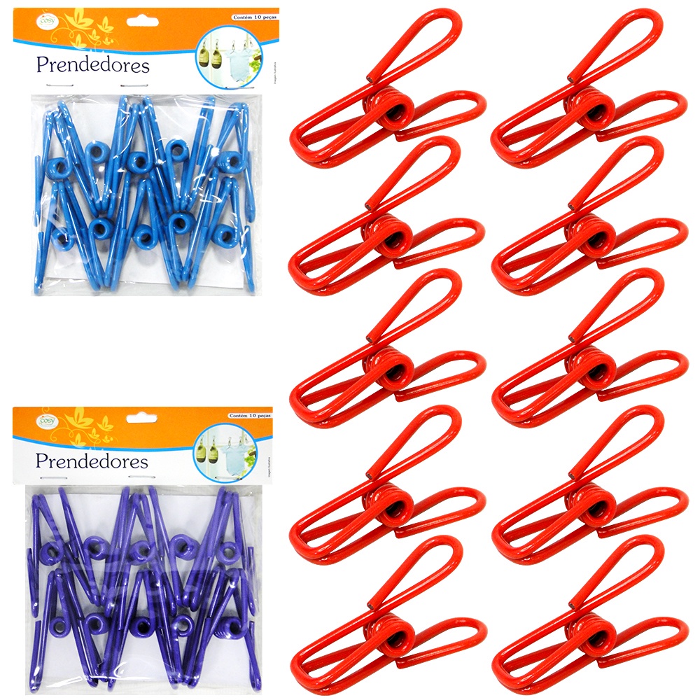Prendedor De Roupa Aramado Encapado Com 10 Pecas 7x2cm | Shopee Brasil