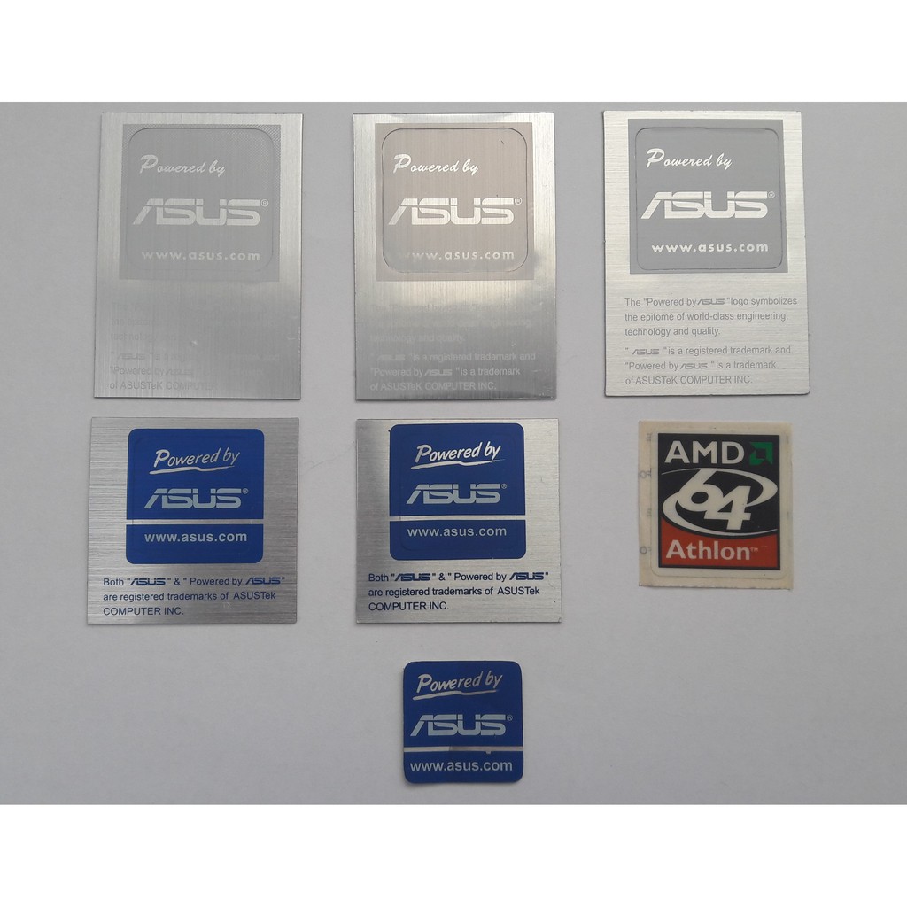 Adesivos Asus Metalizado Powered By Asus + Adesivo Atlhon 64 (Original ...