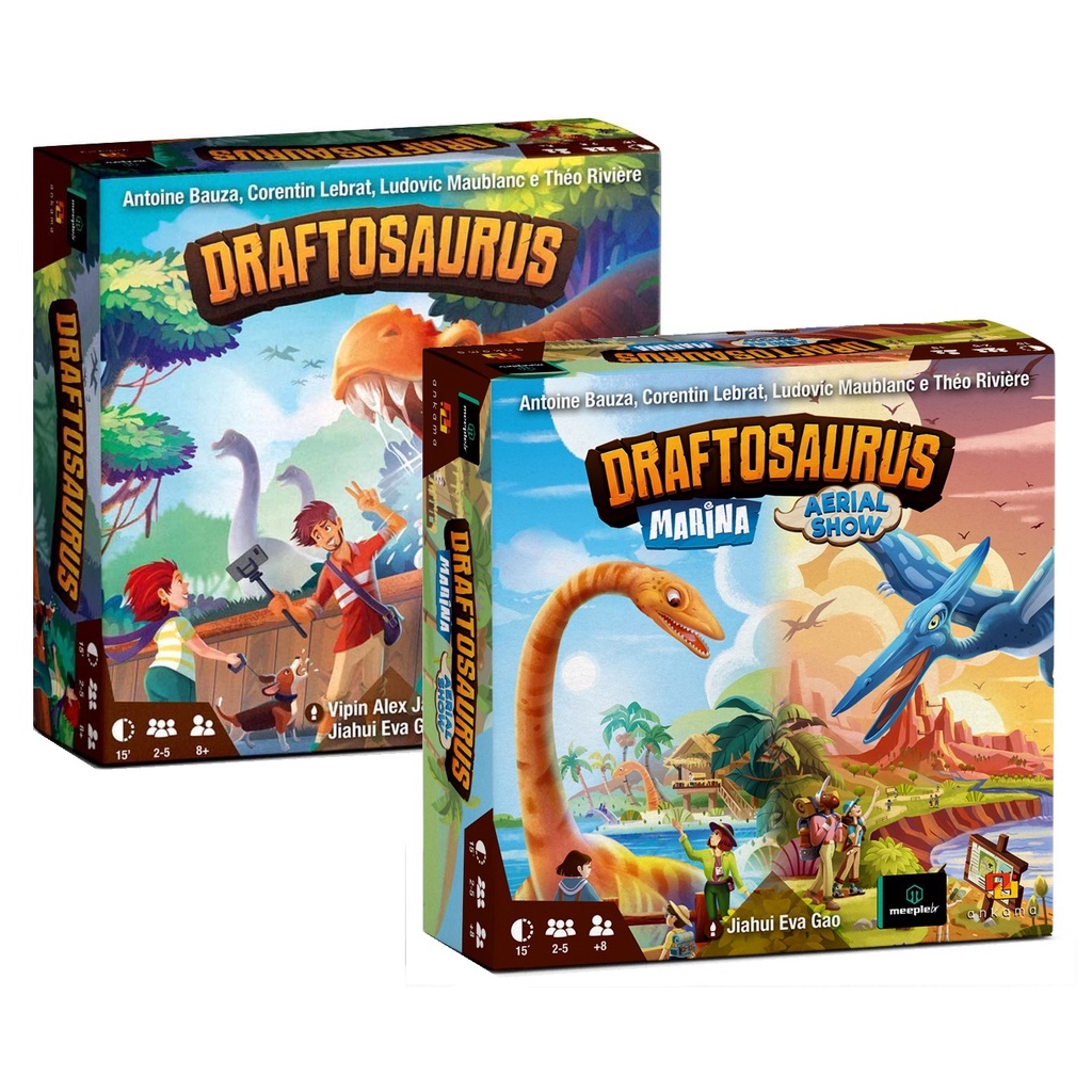 Draftosaurus +expansões show aéreo e Marina - jogo de tabuleiro Meeple BR em português | Shopee ...