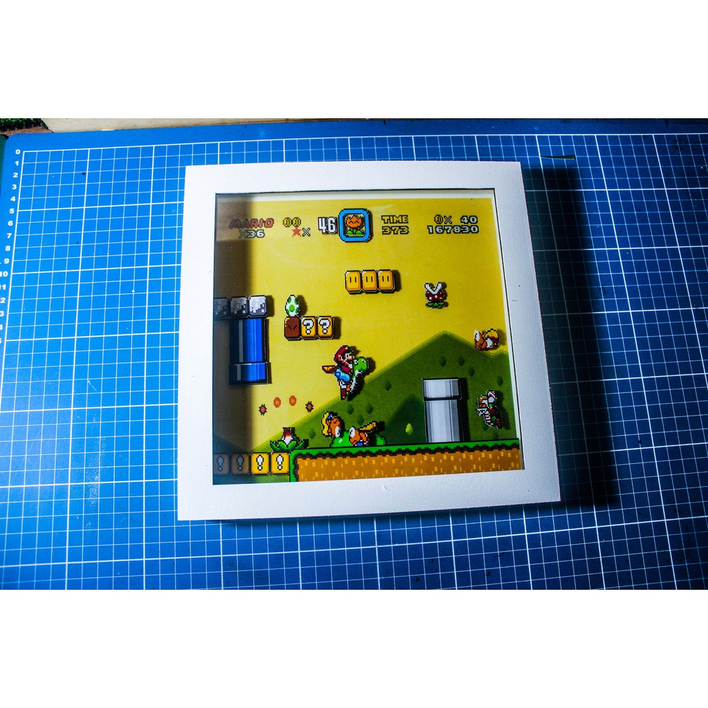 Quadro 3d super mario world exclusivo | Shopee Brasil