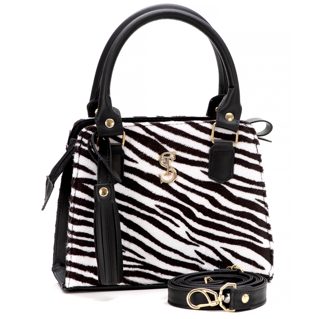 Bolsa Pequena Feminina Zebra Mini Bag Tiracolo de Lado e Transversal ...