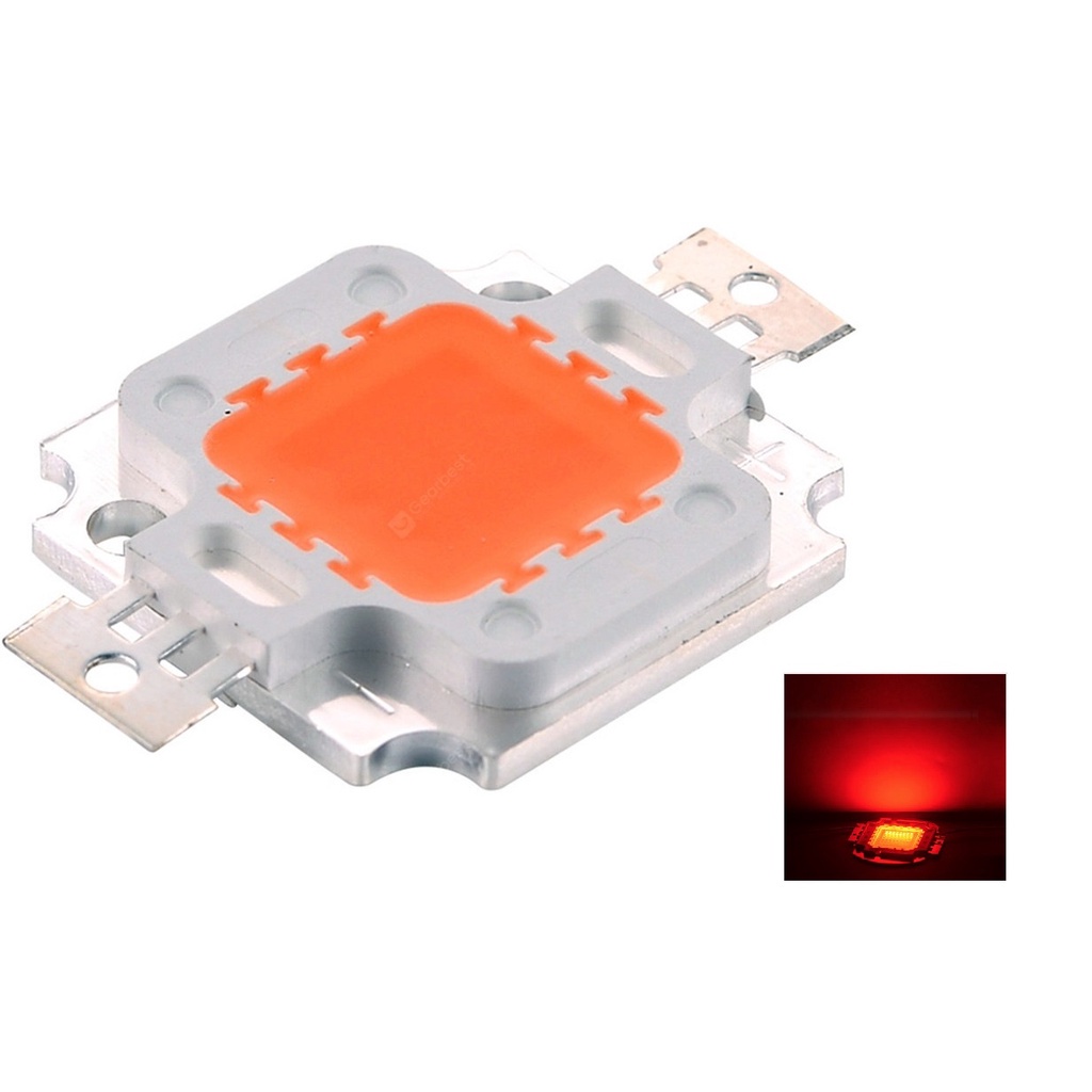 Kit 10 Chip Super Power Led 10w 9v-12v Vermelho | Shopee Brasil