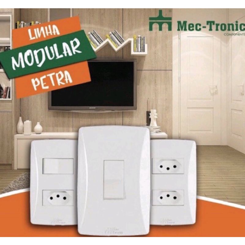 Linha modular Petra Mectronic (interruptor/ tomadas) | Shopee Brasil