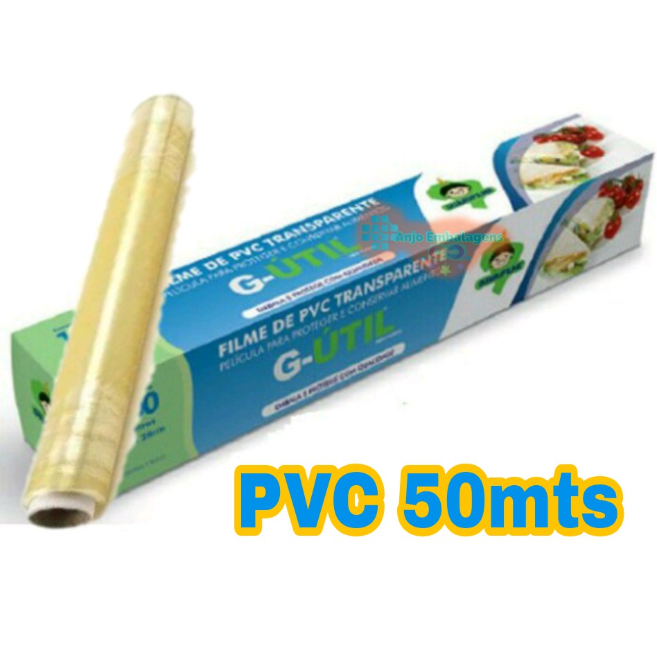 Rolo Filme PVC Transparente 28 X 50mt Proteger Embalar e Conservar ...