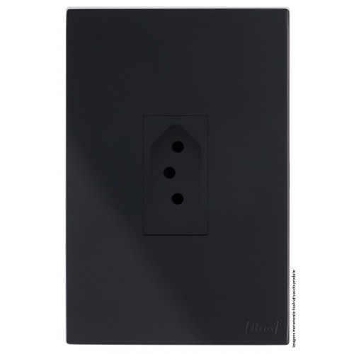 Conjunto Tomada 10A Simples Vertical Preto Fosco Kit Recta Blux | Shopee Brasil