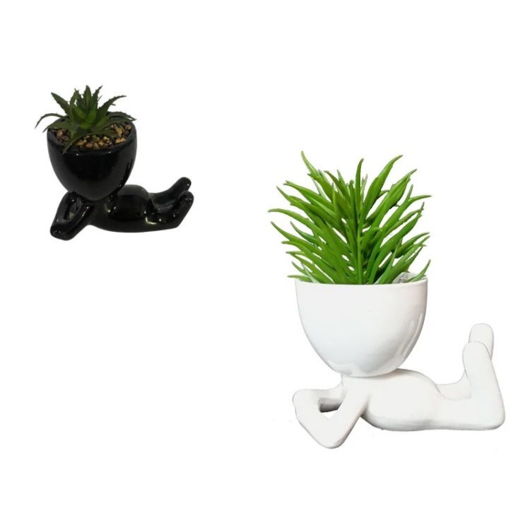 Vaso Decorativo P/ Suculentas Cacto Planta Robert Bob Mod Deitado ...