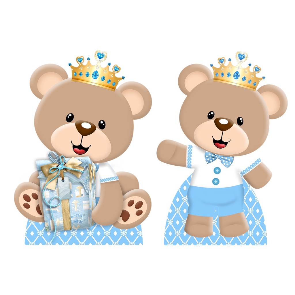 ursinho príncipe azul bebe kit decoração de festa infantil 4 display de ...