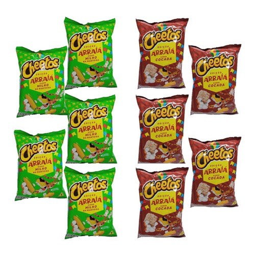 Kit C/10 Pacotes Cheetos - 5 Milho Na Manteiga / 5 Cocada | Shopee Brasil