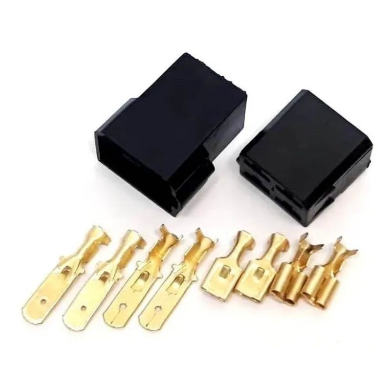 5 pares Conectores 4 Vias com Terminais Macho e Fêmea. | Shopee Brasil