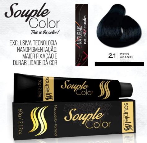 Coloração Souple Color Preto Azulado 2.1 Soupleliss 60gr | Shopee Brasil