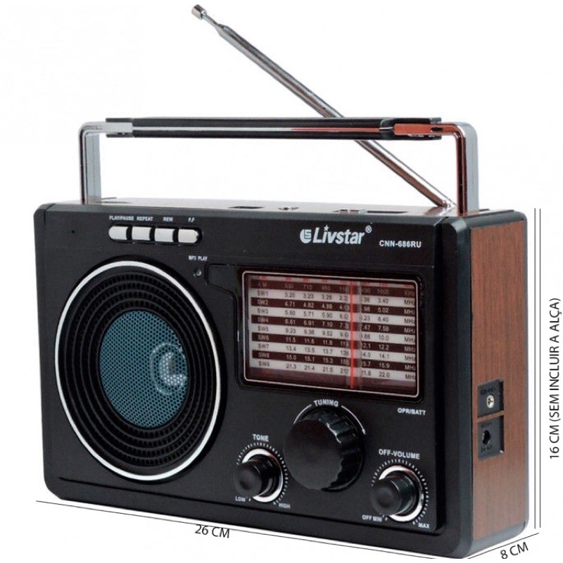 Radio Am Fm Com Usb pilha 110v 220v Recarregavel e Bluetooth | Shopee ...