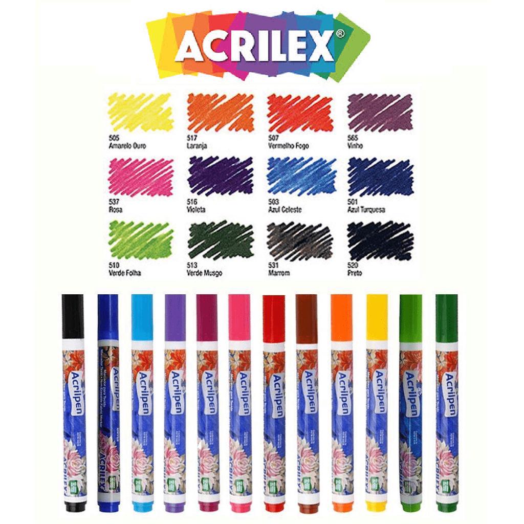 Kit Com 12 Canetas Para Tecido Acrilpen - Acrilex - Oferta | Shopee Brasil