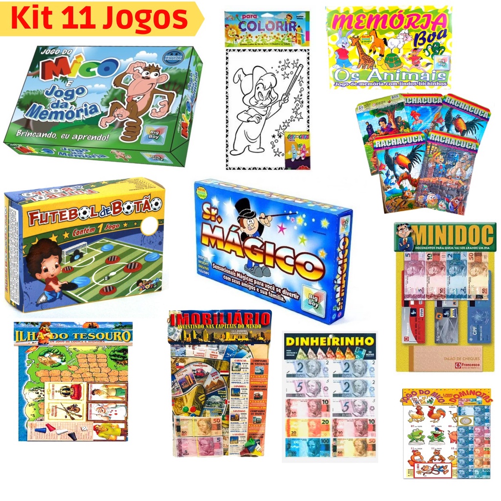 Brinquedos Jogos Kit 11 Brinquedo Jogo Para Dia Das Crianças Kits ...