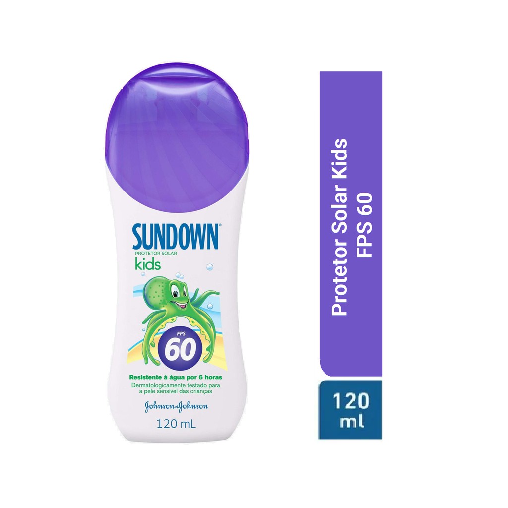 Protetor Solar Sundown Kids Hidratante Fps 60 Johnson 120ml | Shopee Brasil