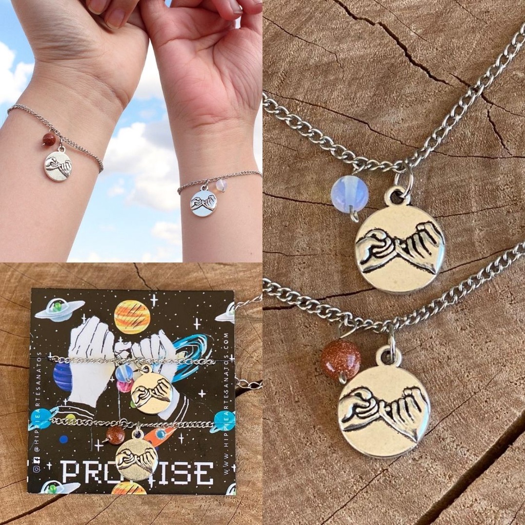 Conjunto 2 Pulseiras Promise - Sol e Lua | Shopee Brasil