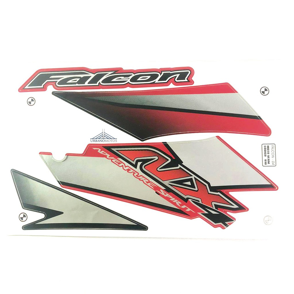 KIT ADESIVO FALCON 400 2004 VERMELHA PADRÃO ORIGINAL | Shopee Brasil