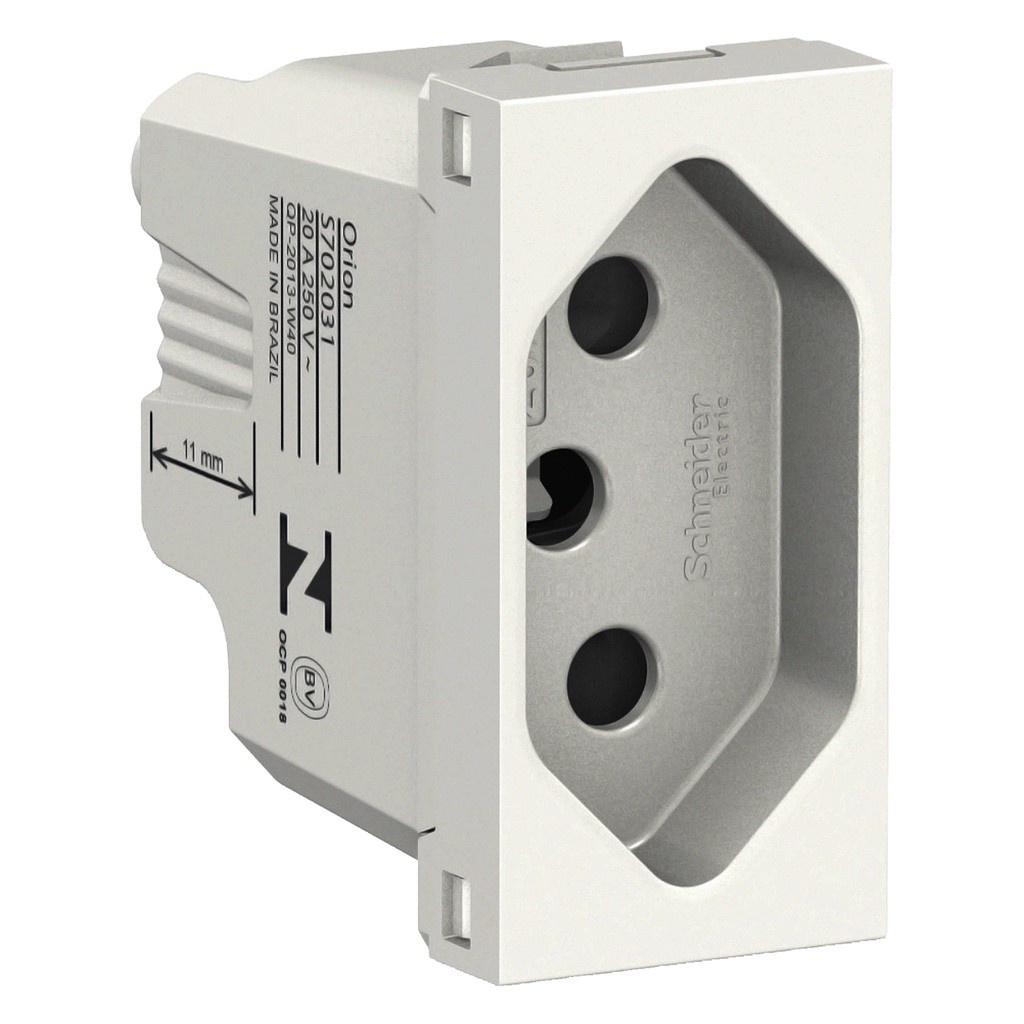 Modulo Tomada 2P+T 20a 250v Branco S70203104 - Schneider | Shopee Brasil