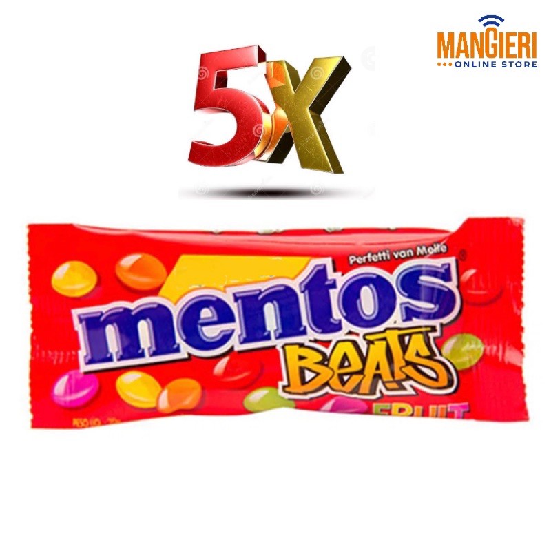 Kit com 5 Mentos Beats Fruit 45g | Shopee Brasil