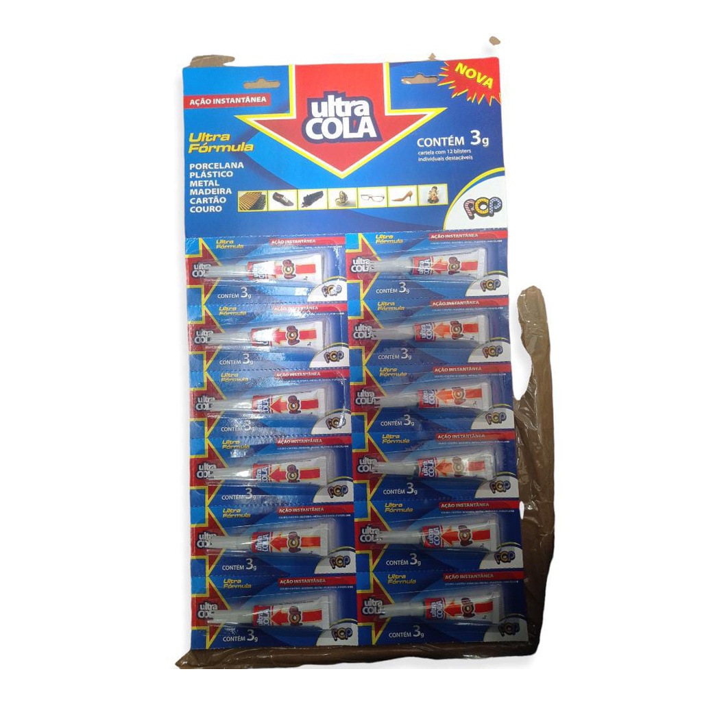 Cartela Ultra Cola Pop Bonder com 12 unidades | Shopee Brasil