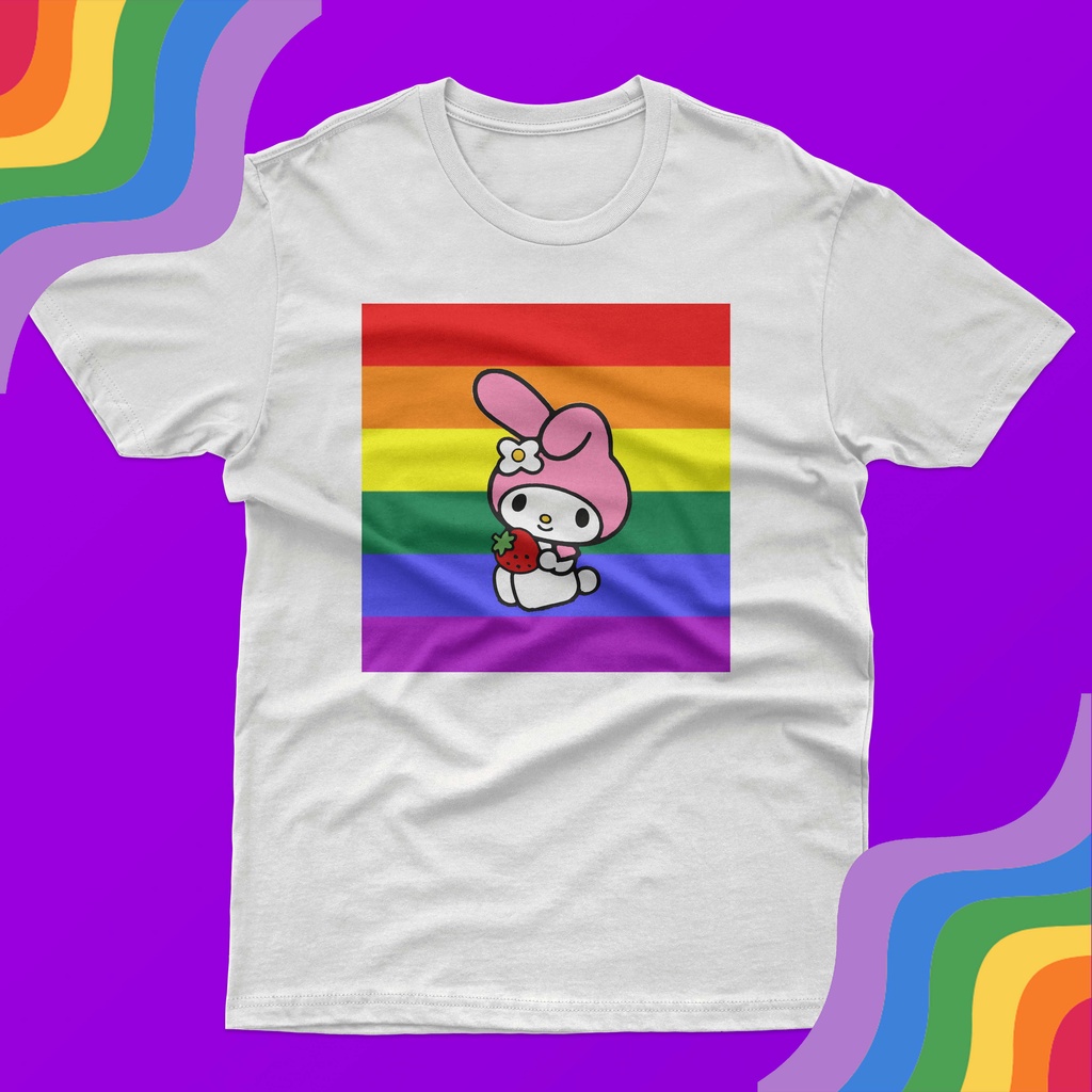 camisetas unissex lgbt my melody hello kitty sanrio lgbtqia+ todas as ...