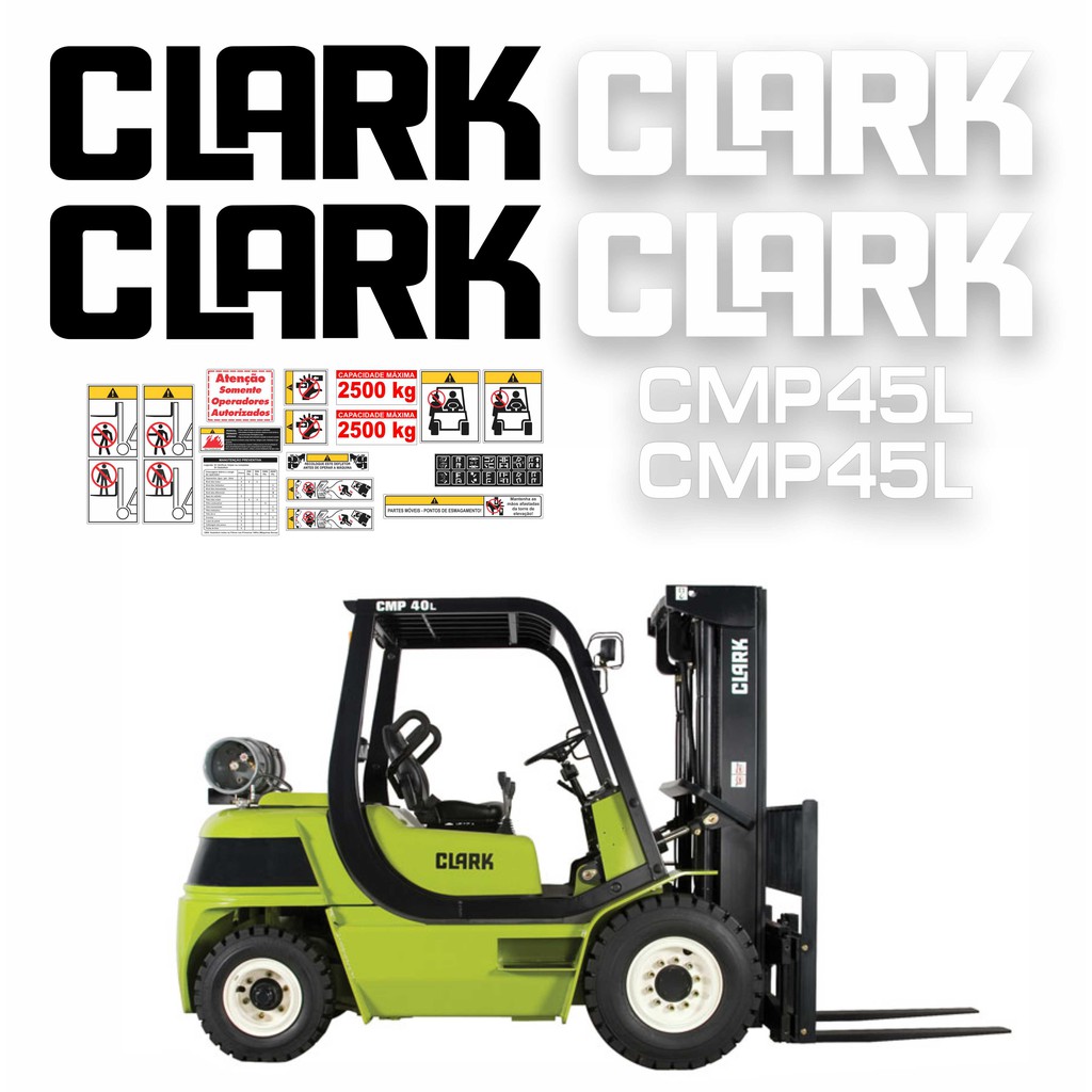 Kit Adesivos Empilhadeira Clark Cmp45l Cmp 45l Completo R799 | Shopee ...