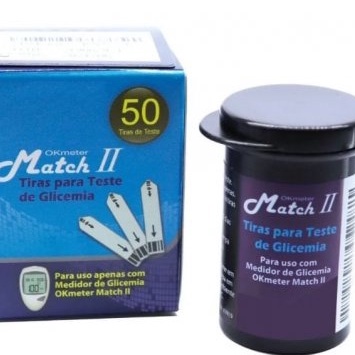 KIT TIRA DE MEDIR GLICEMIA GLICOSE MATCH II - OKMETER | Shopee Brasil