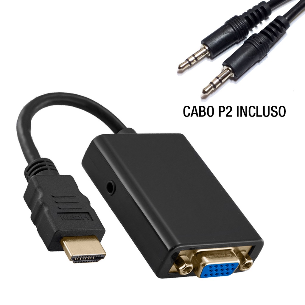 Adaptador Conversor De Video Hdmi-macho X Vga-femea | Shopee Brasil