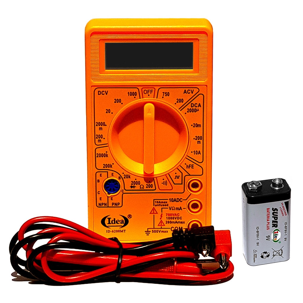 Multimetro Digital Profissional Portatil Cabo Teste Com Bip | Shopee Brasil