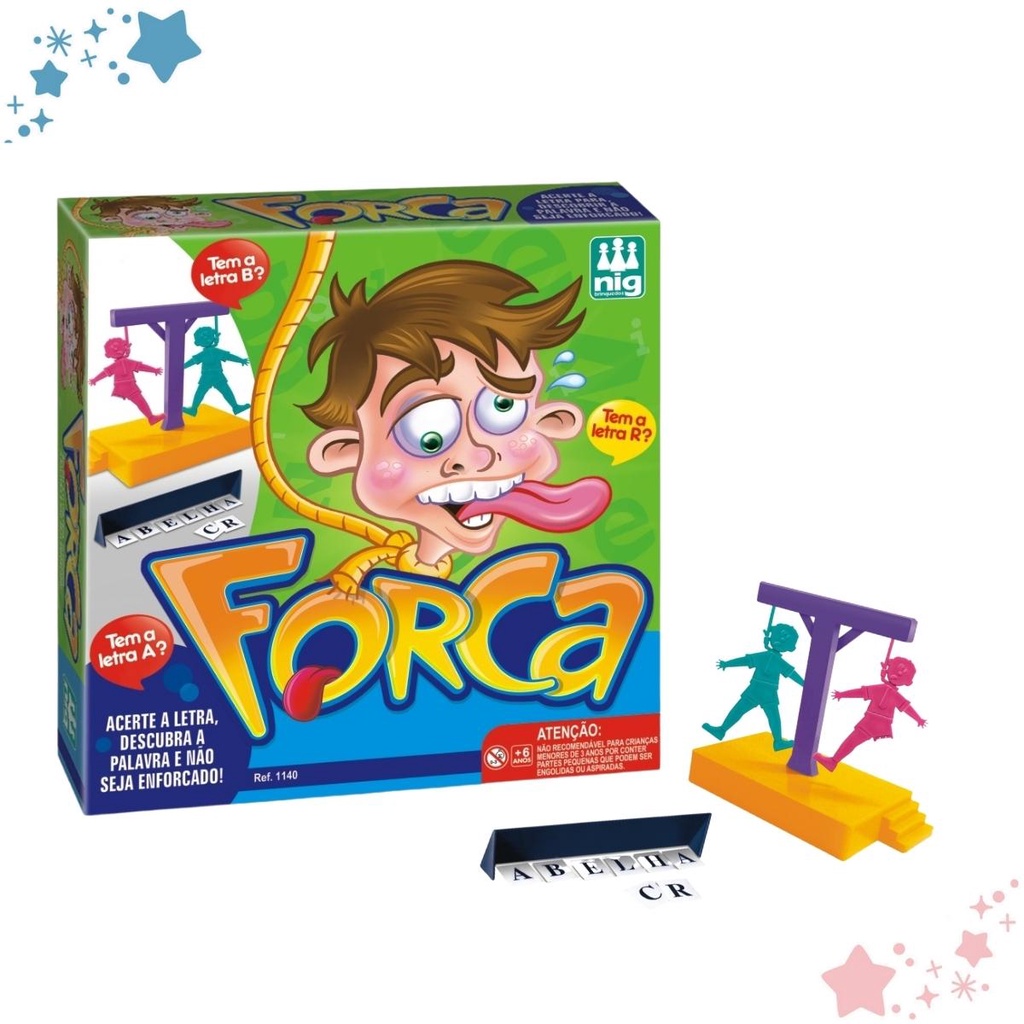 Jogo da Forca com Bonecos e Letras Jogos em Dupla Nig | Shopee Brasil