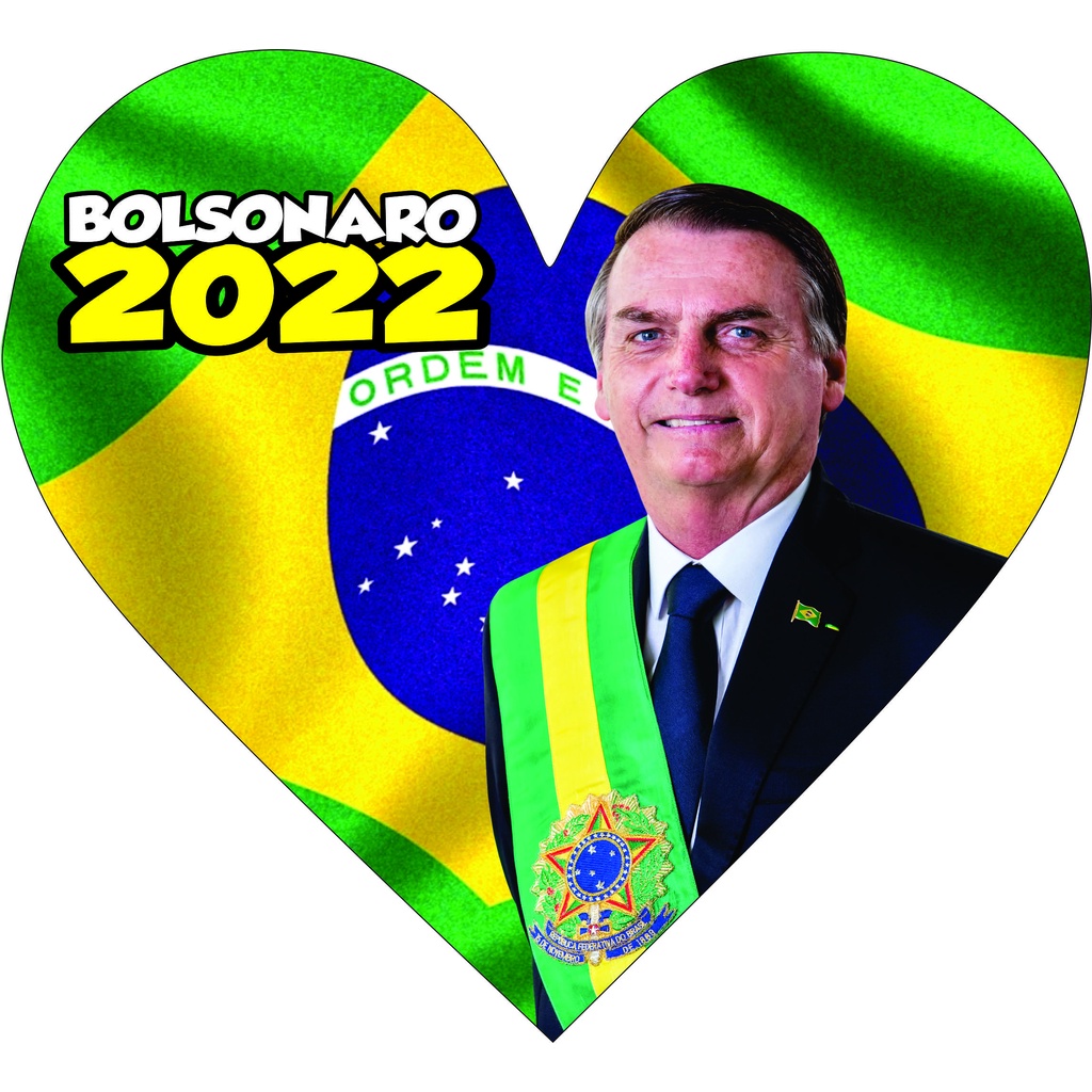 adesivo bolsonaro 2022 coração brasil 30cm | Shopee Brasil