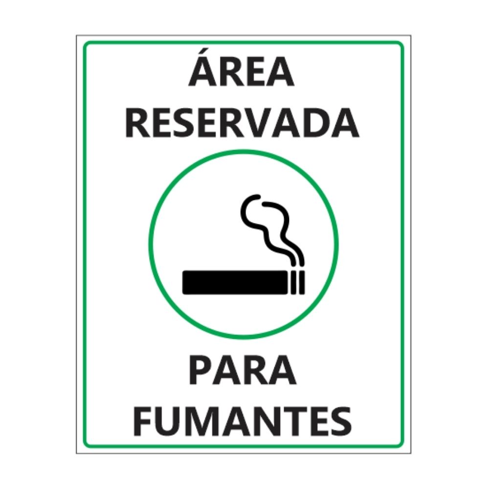 Placa PVC Área Reservada para Fumantes Sinalização 20x30 | Shopee Brasil
