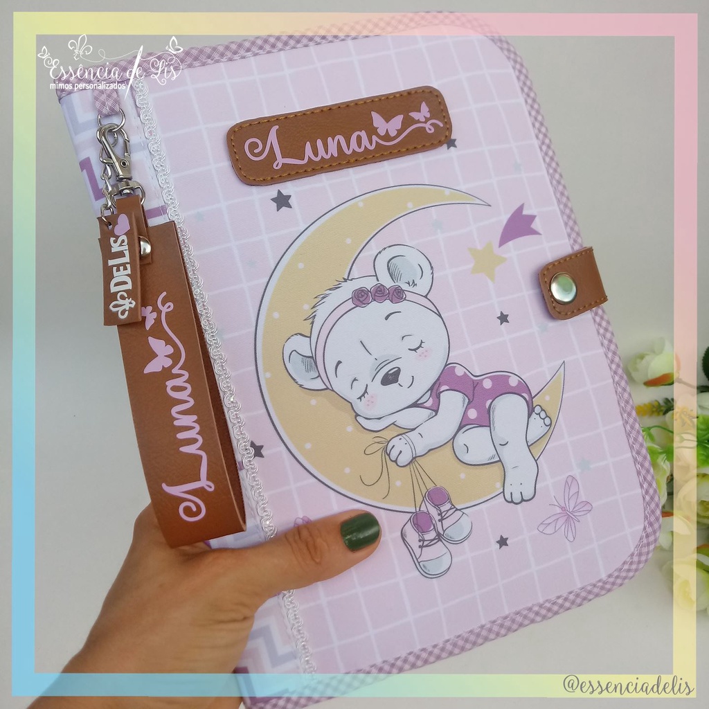 Capa Caderneta Vacinas e Porta Documentos Luxo Ursinha na Lua | Shopee Brasil
