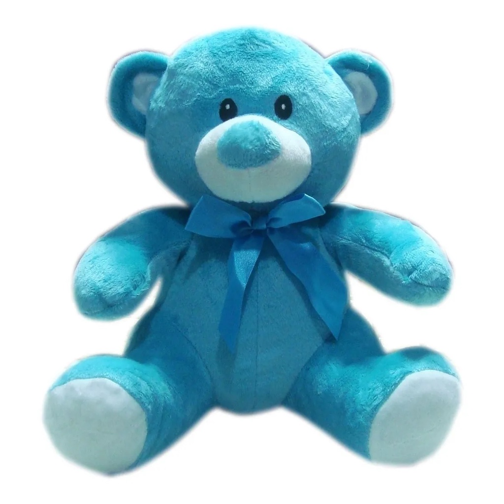 Urso De Pelúcia Azul Com Laço - Fizzy | Shopee Brasil