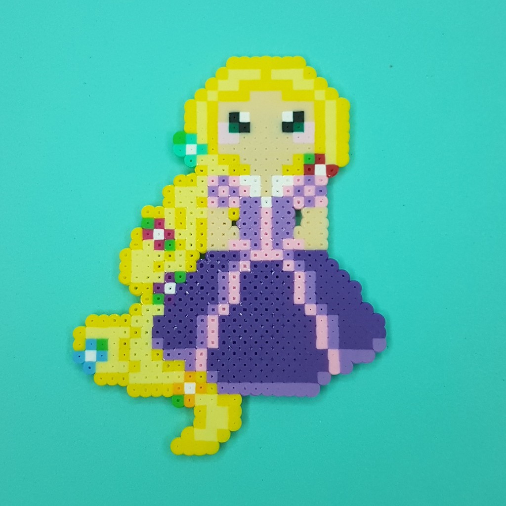 Ímã Rapunzel - Enrolados - Pixel Art/ Pixel Arte/ Perler Beads | Shopee ...