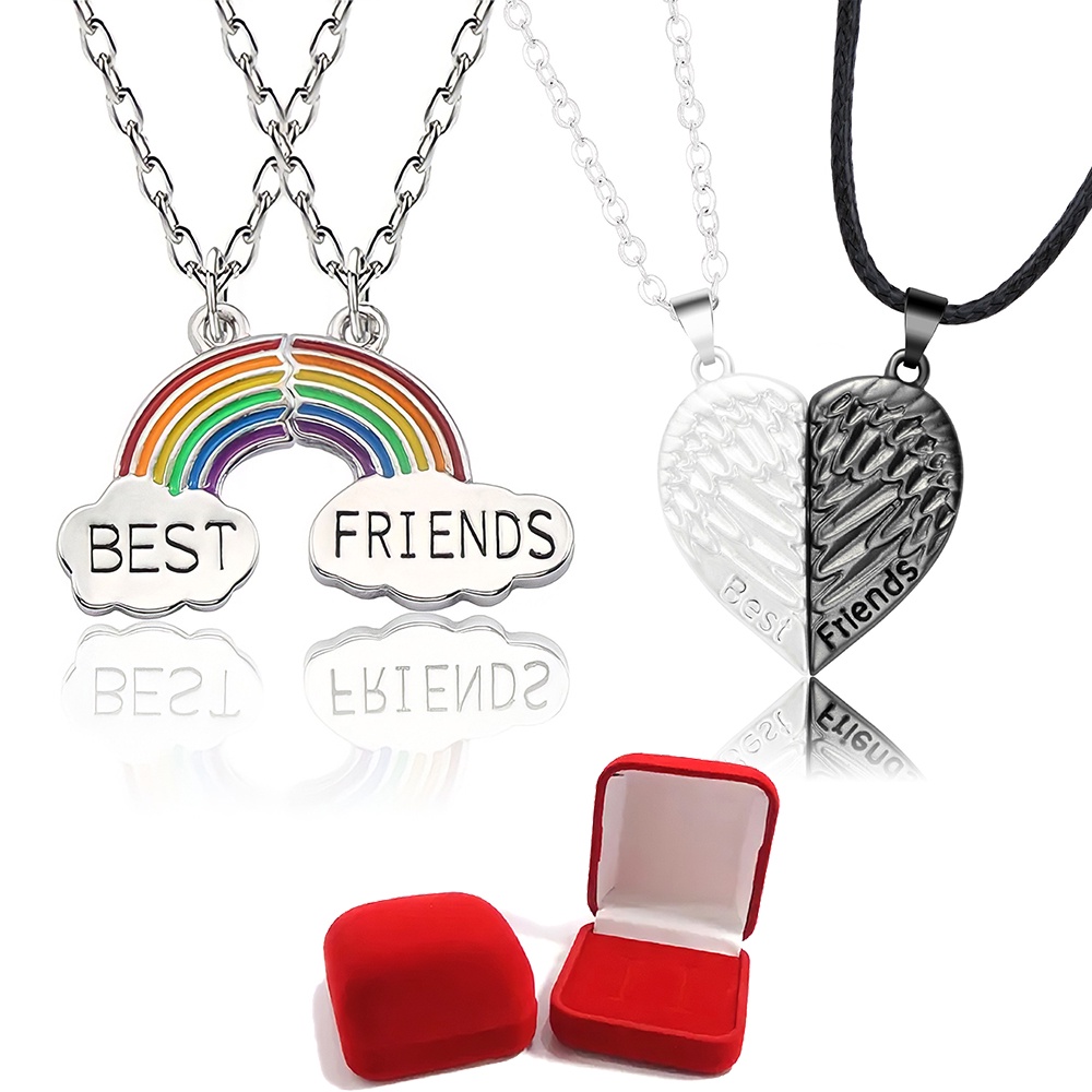 Colar BFF Melhores Amigas Arco-Íris, Magnético, Metadinha (Par ...