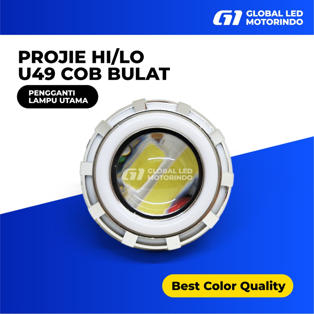 Projie Hi/Low U49 COB Regular Redondo 12V-80V Gen 2 HiLo Farol De Carro Para Motocicleta ...