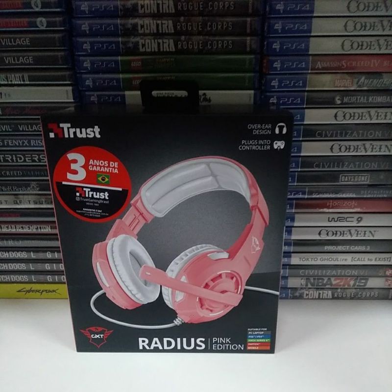 Headset Gaming Trust GTX 310P Radius Pink - Multiplataforma | Shopee Brasil