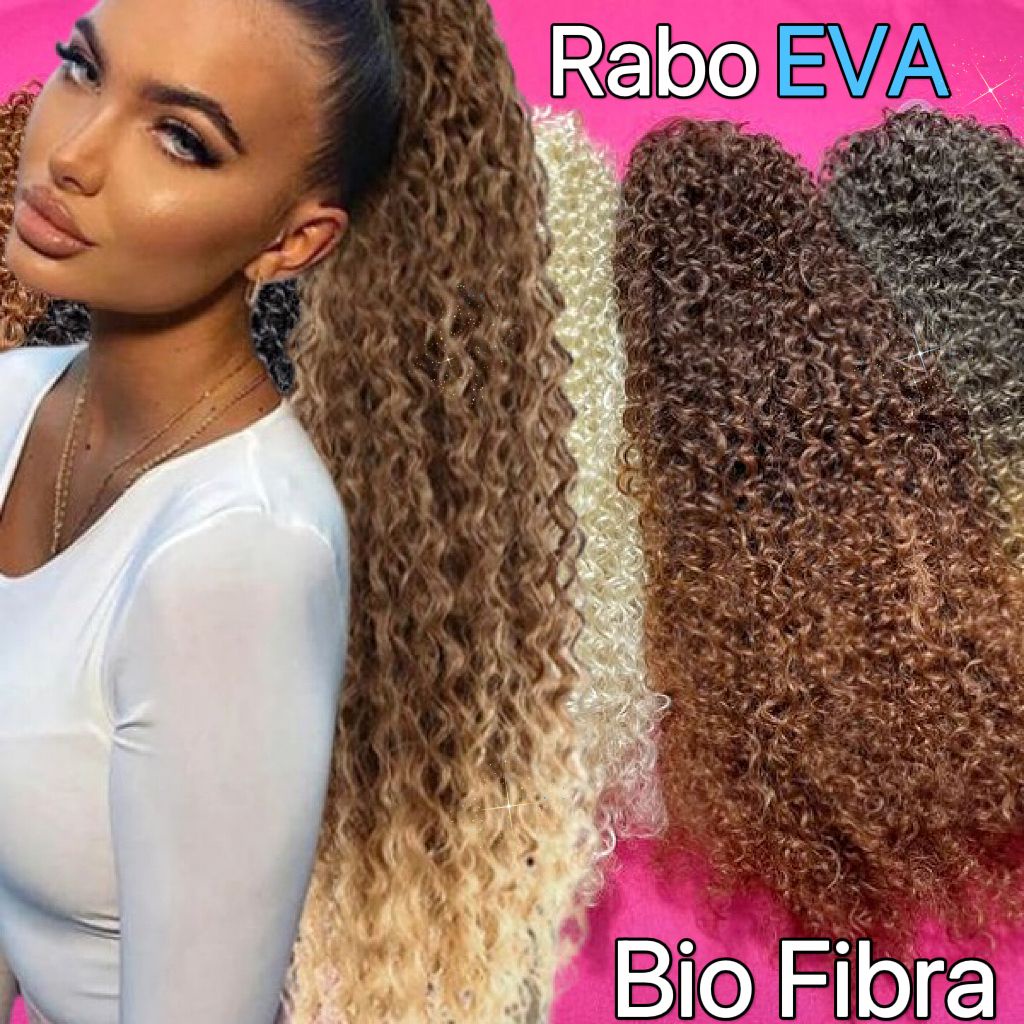 Aplique EVA 70cm Cacheado Rabo de Cavalo FASHION CLASSIC Bio Fibra. | Shopee Brasil