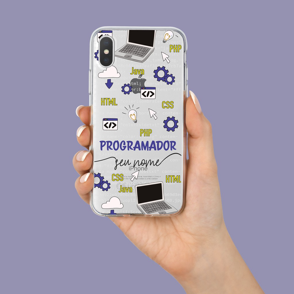 Capa Capinha de Celular Personalizada com sua Profissão - Programador ...