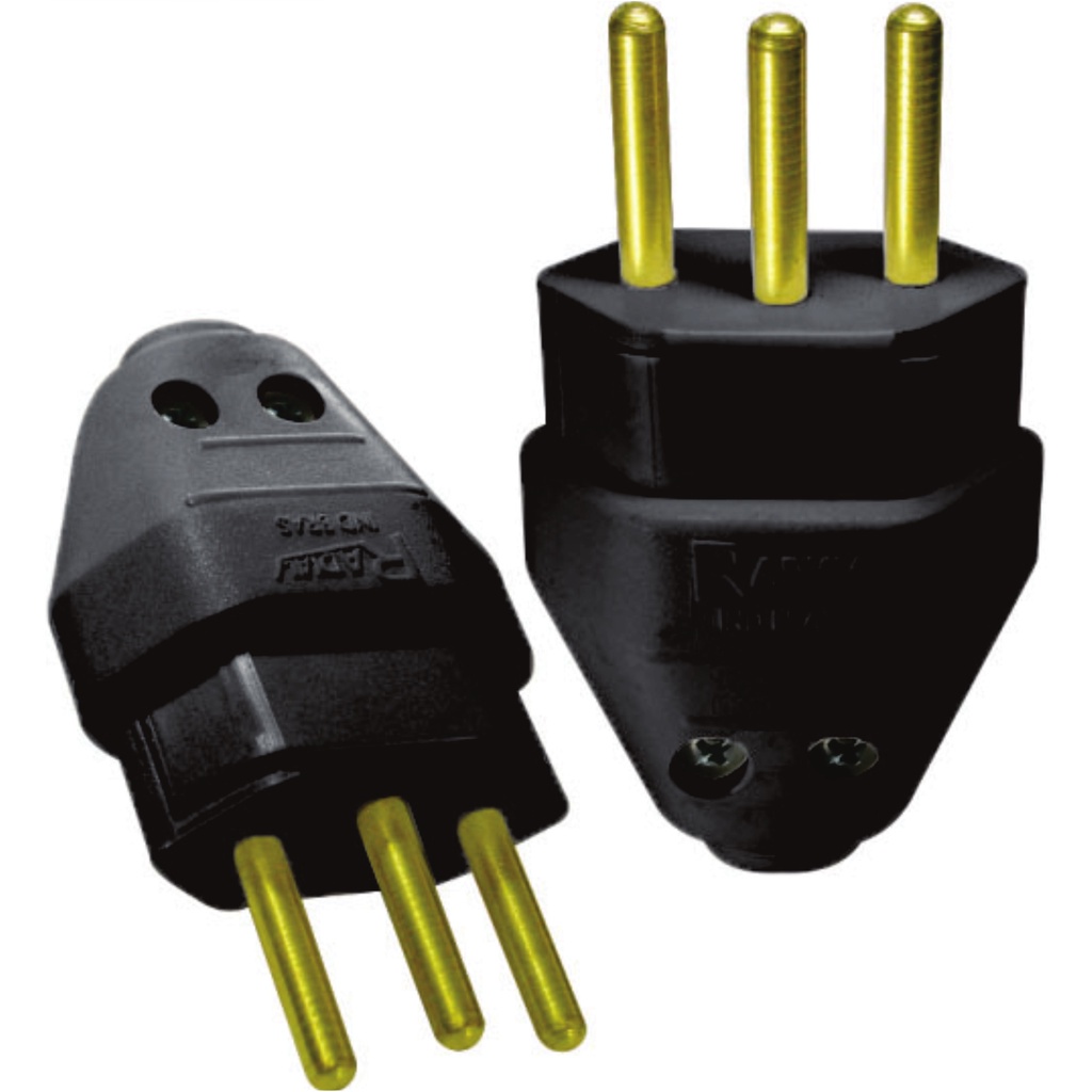 Plugue Macho Preto 20a 2P+T Maciço Radial 1501.135 | Shopee Brasil