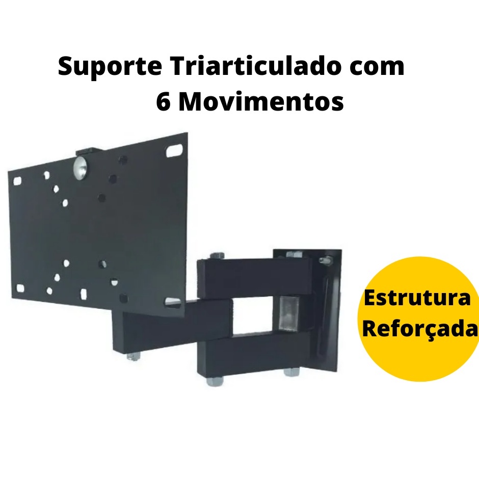 Suporte TRI Articulado Tv Monitor Lcd Led Plasma 15 20 22 27 29 32 39 ...