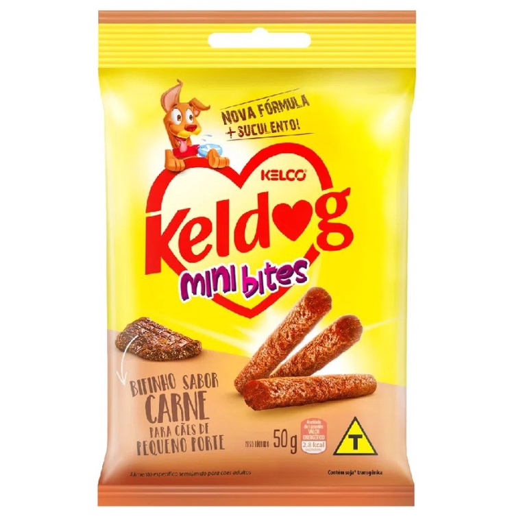 Petisco Bifinho Keldog Mini Bites Carne 50g | Shopee Brasil