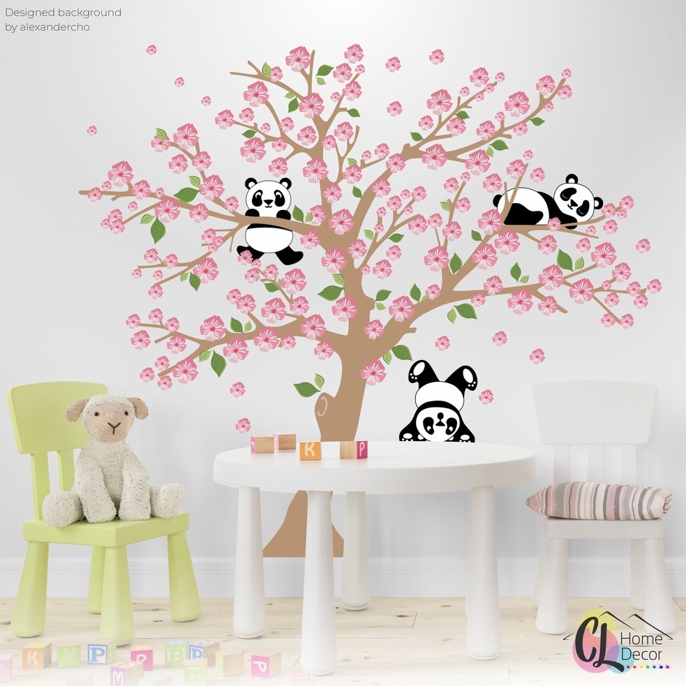 Adesivo Decorativo De Parede Árvore Pandas | Shopee Brasil