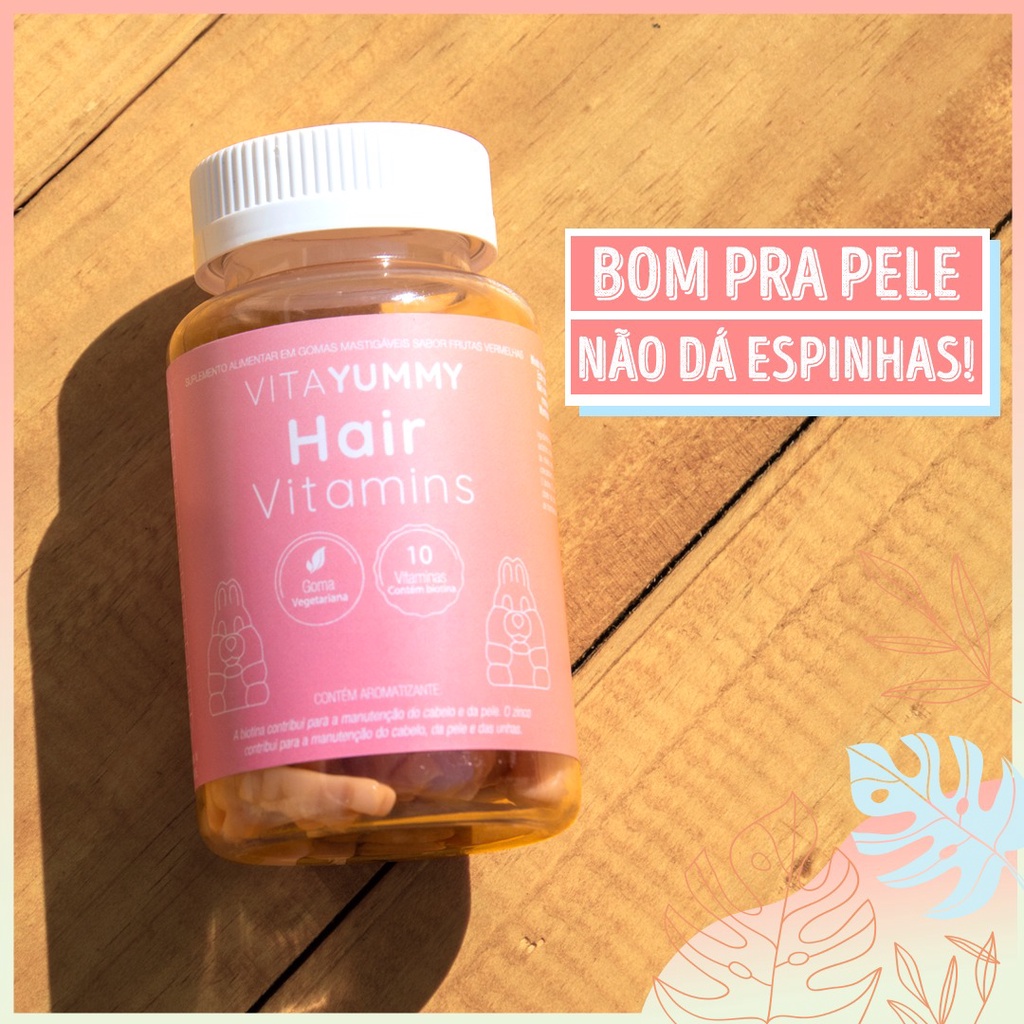 VITA YUMMY - VITAMINA PARA CABELO EM GOMAS - 60 GOMAS - TRATAMENTO PARA 2 MESES - CRESCIMENTO E ...