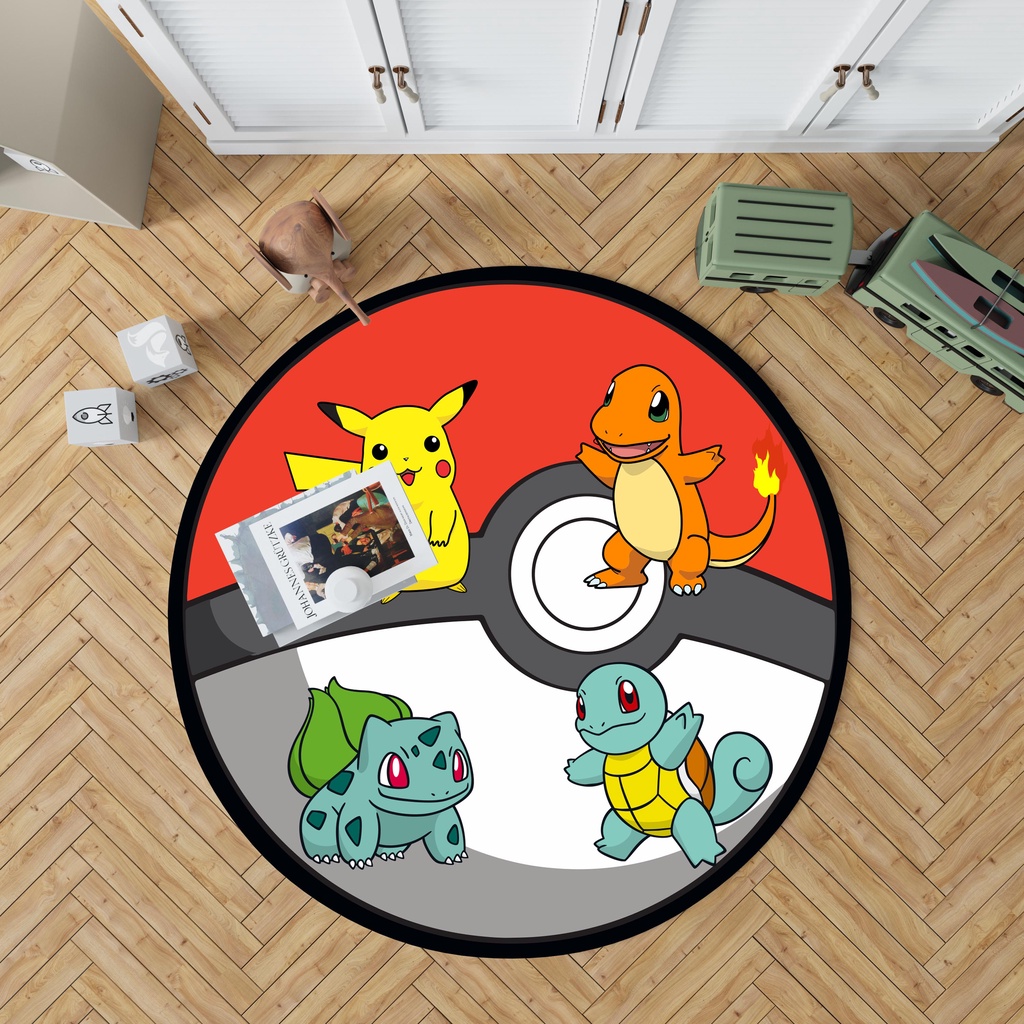 Tapete Pokemon Redondo 1,20 x 1,20 Personalizado | Shopee Brasil