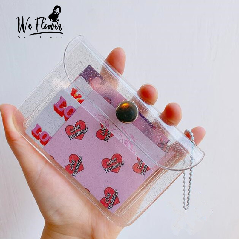 Carteira De PVC Transparente Com Glitter-Porta Cartão | Shopee Brasil