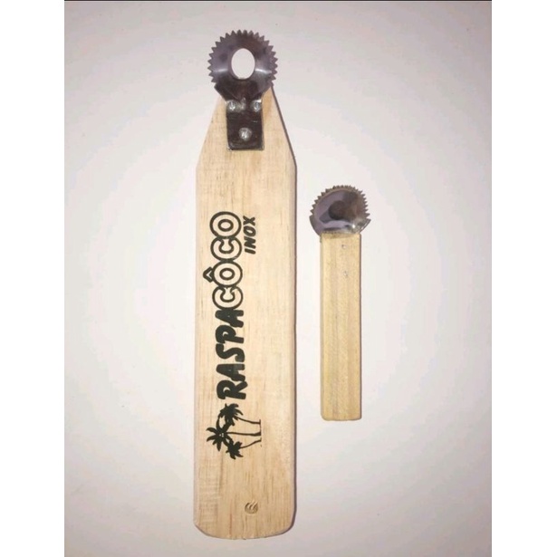 Raspa Côco Raspador Manual Cabo Madeira Reforçado | Shopee Brasil