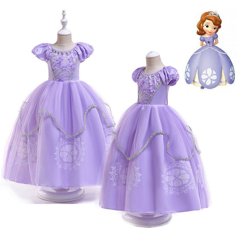 Meninas Encantadoras Sofia Princesa Vestido Traje De Desenho Animado ...